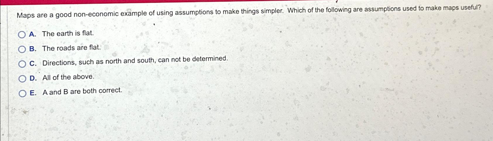 Solved Maps are a good non-economic example of using | Chegg.com