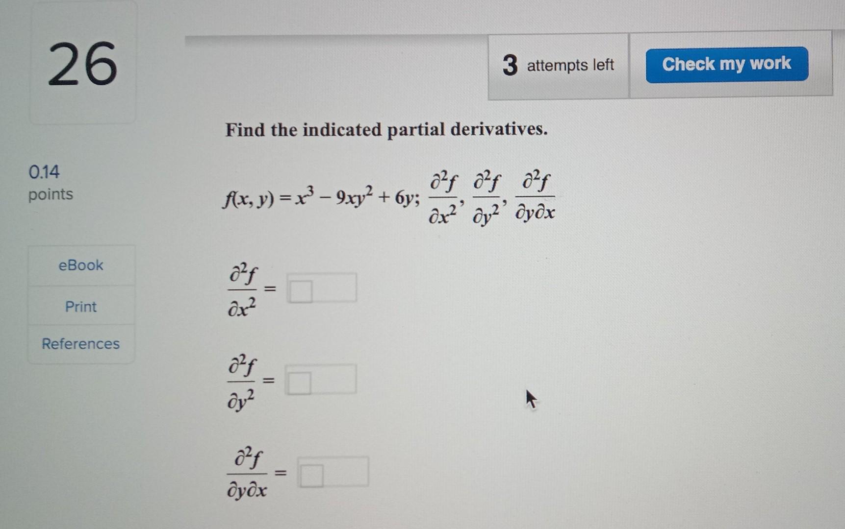 Solved Find the indicated partial derivatives. | Chegg.com
