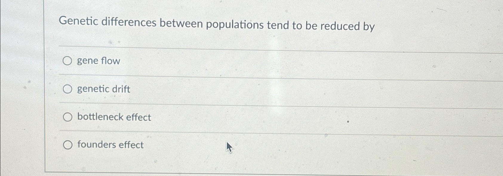 Solved Genetic differences between populations tend to be | Chegg.com
