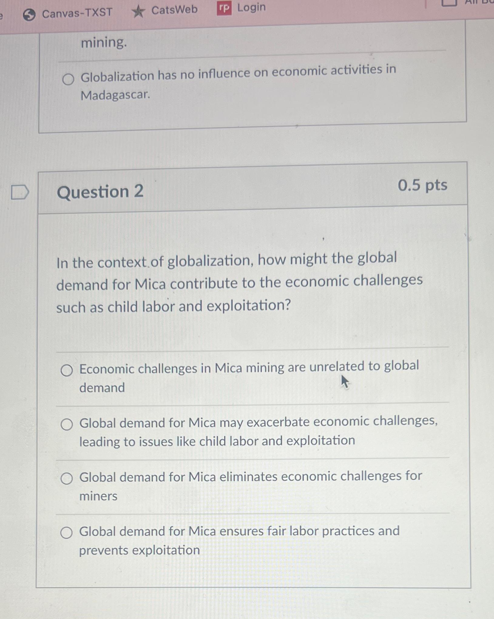Solved Canvas-TXSTCatsWebLoginmining.Globalization has no | Chegg.com