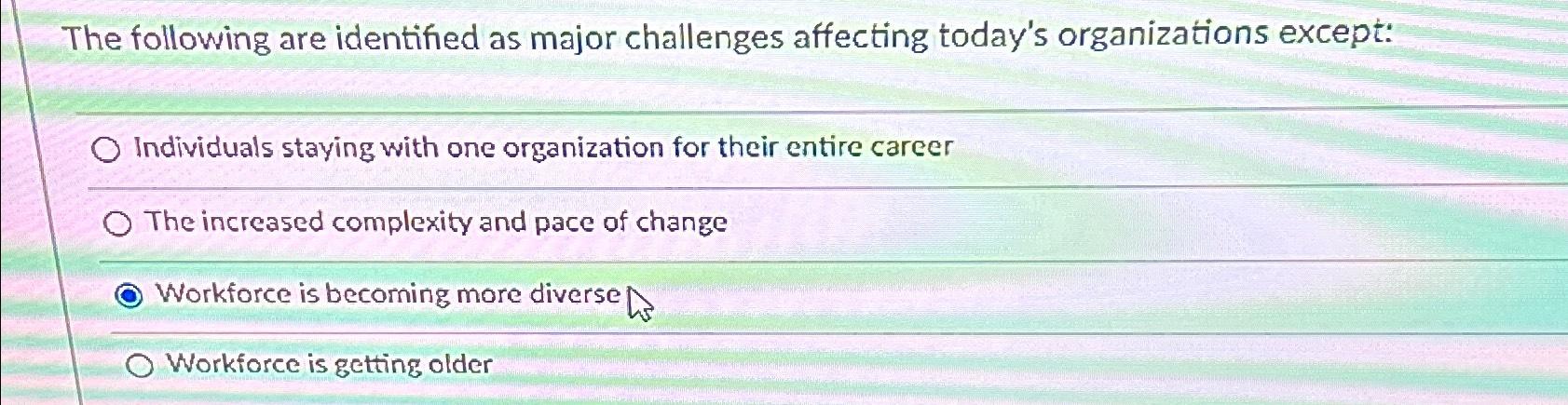 Solved The following are identifed as major challenges | Chegg.com