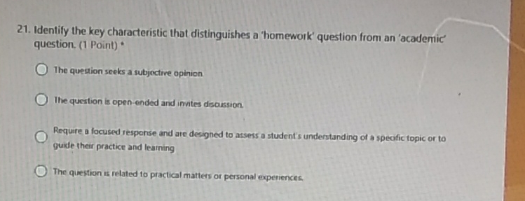 Solved Identify the key characteristic that distinguishes a | Chegg.com