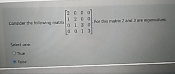 Solved Consider the following matrix [2000120001300013] ﻿For | Chegg.com