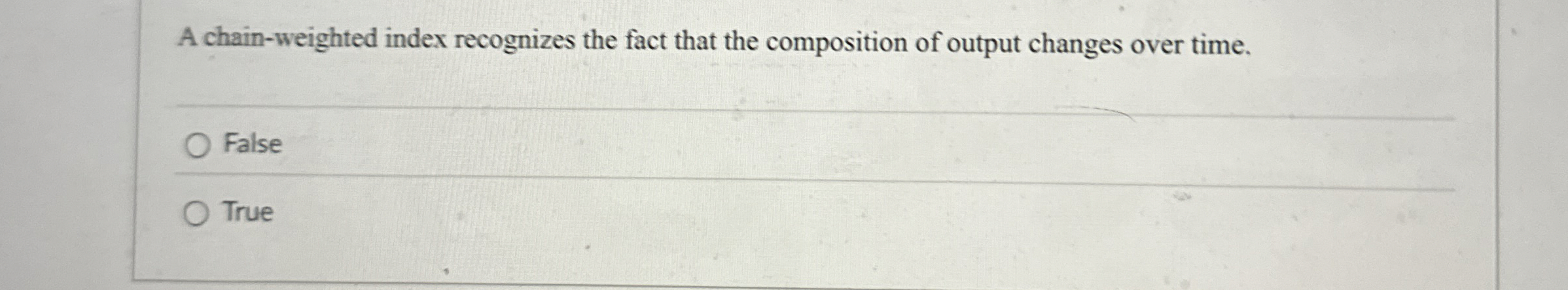 Solved A chain-weighted index recognizes the fact that the | Chegg.com