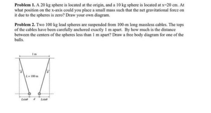 Solved Problem 1. A 20 kg sphere is located at the origin, | Chegg.com