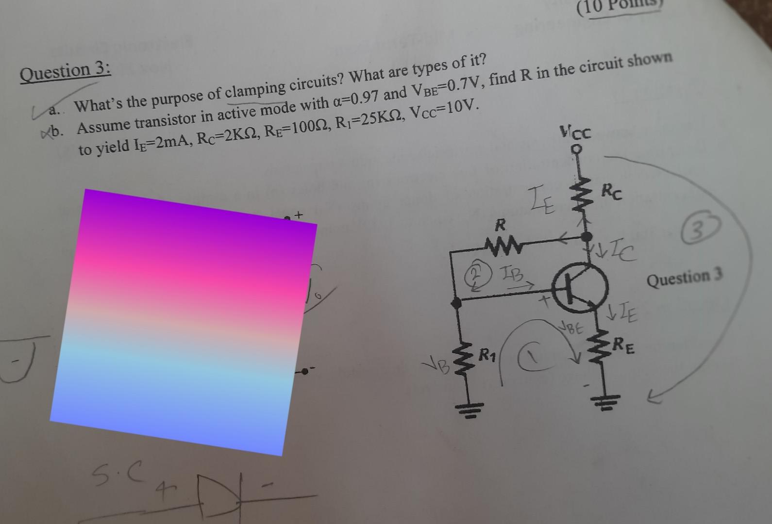 Solved Question 3: a. What's the purpose of clamping | Chegg.com