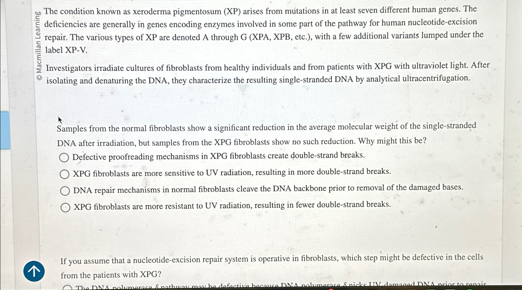 Solved The condition known as xeroderma pigmentosum (XP) | Chegg.com