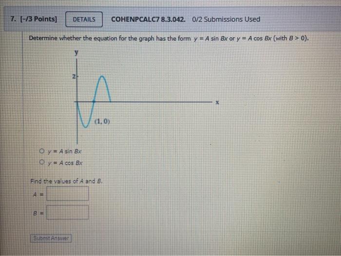 Solved 7. [-13 Points) DETAILS COHENPCALC7 8.3.042. 0/2 | Chegg.com Solved 7. [-13 Points) DETAILS COHENPCALC7 8.3.042. 0/2 | Chegg.com