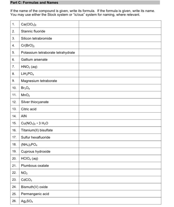 Solved Part A: Naming Practice Name each of the compounds in | Chegg.com