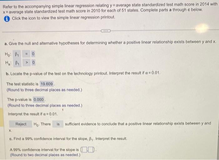 Solved Refer to the accompanying simple linear regression | Chegg.com