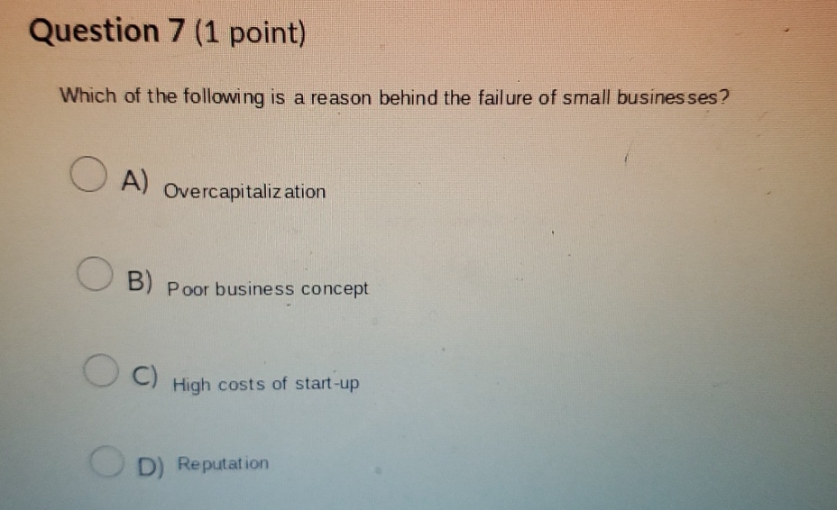 Solved Question 7 (1 ﻿point)Which of the following is a | Chegg.com