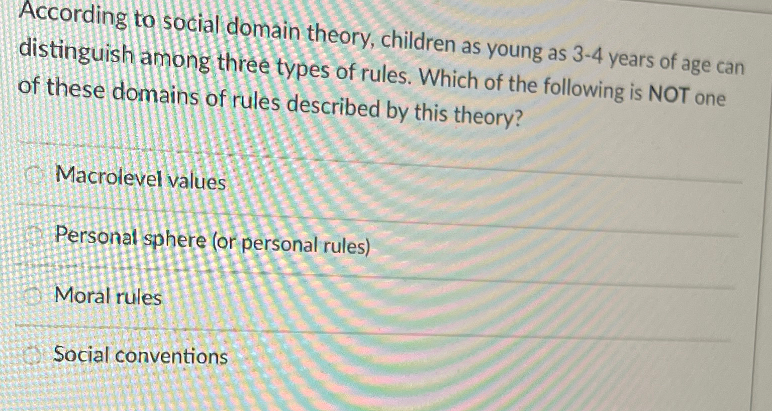 Solved According to social domain theory, children as young | Chegg.com