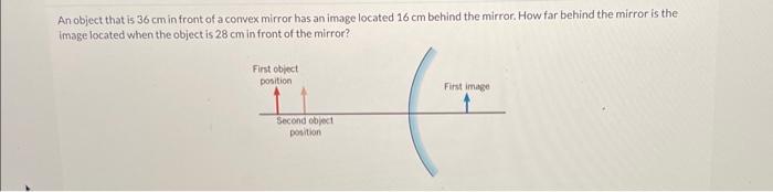 Solved An object that is 36 cm in front of a convex mirror | Chegg.com
