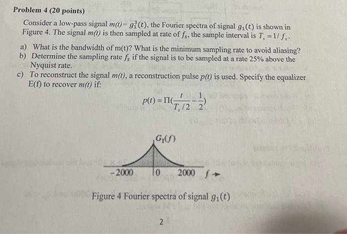 Solved Problem 4 (20 points) Consider a low-pass signal m()- | Chegg.com
