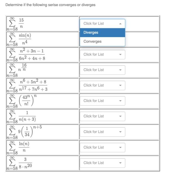 Solved Determine if the following serise converges or | Chegg.com