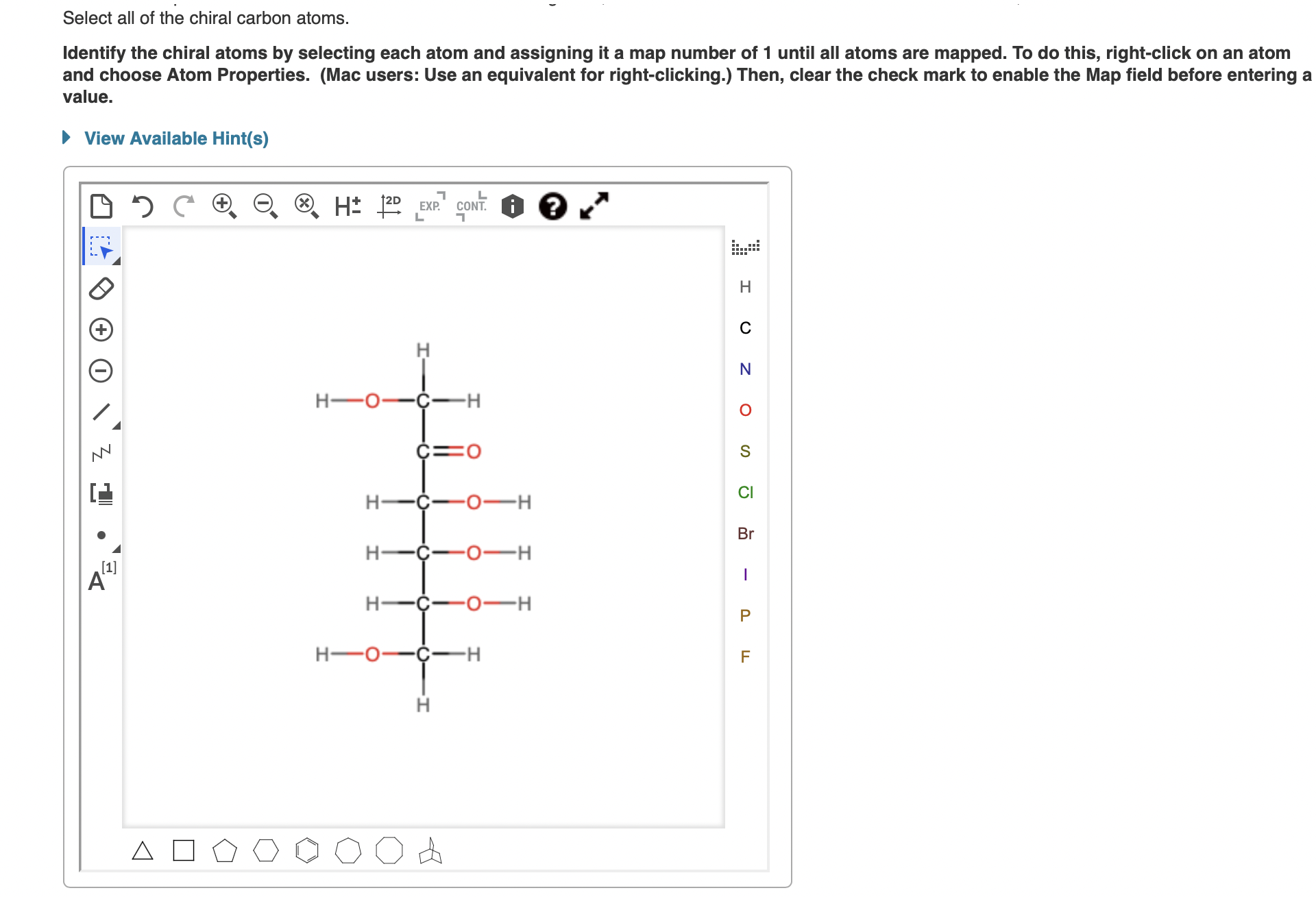 Solved Select all of the chiral carbon atoms.Identify the | Chegg.com