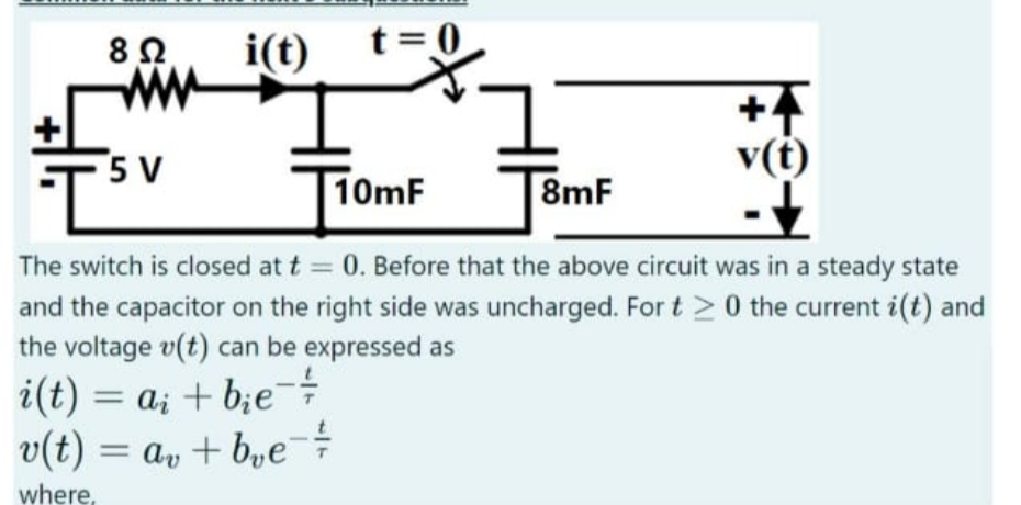 Solved 4H t=0 i1(t) iz(t) 20 V 12 12 8 Ω The above circuit | Chegg.com