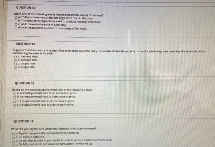 Solved QUESTION 13 Which one of the following events would | Chegg.com