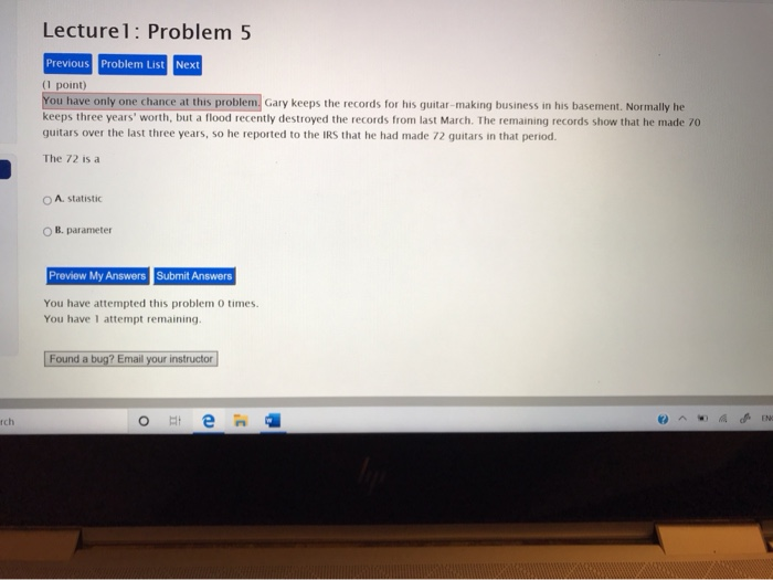 Solved Lecturel: Problem 5 Previous Problem List Next (1 | Chegg.com