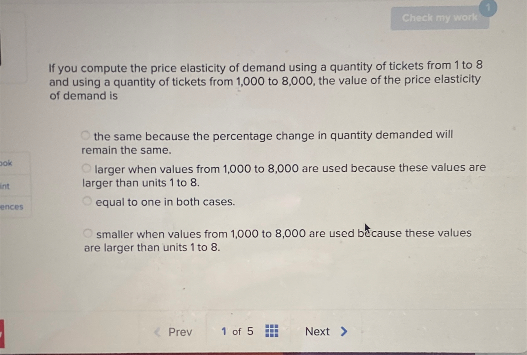 Solved If you compute the price elasticity of demand using a | Chegg.com