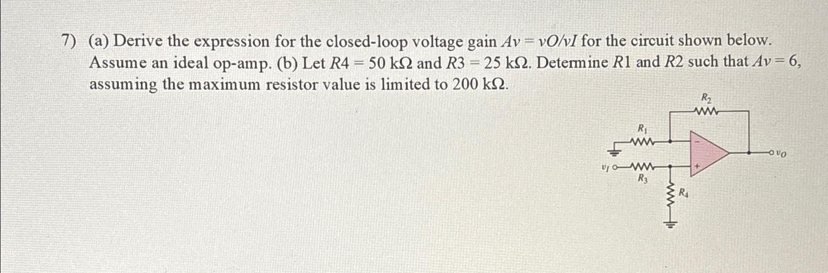 Solved (a) ﻿Derive the expression for the closed-loop | Chegg.com