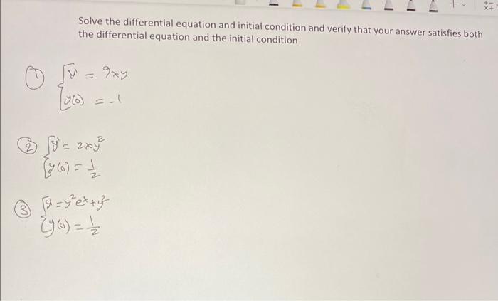 Solved Solve the differential equation and initial condition | Chegg.com