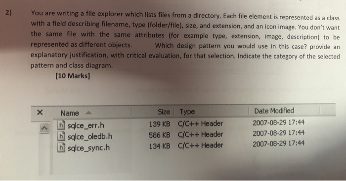 2) You are writing a file explorer which lists files | Chegg.com
