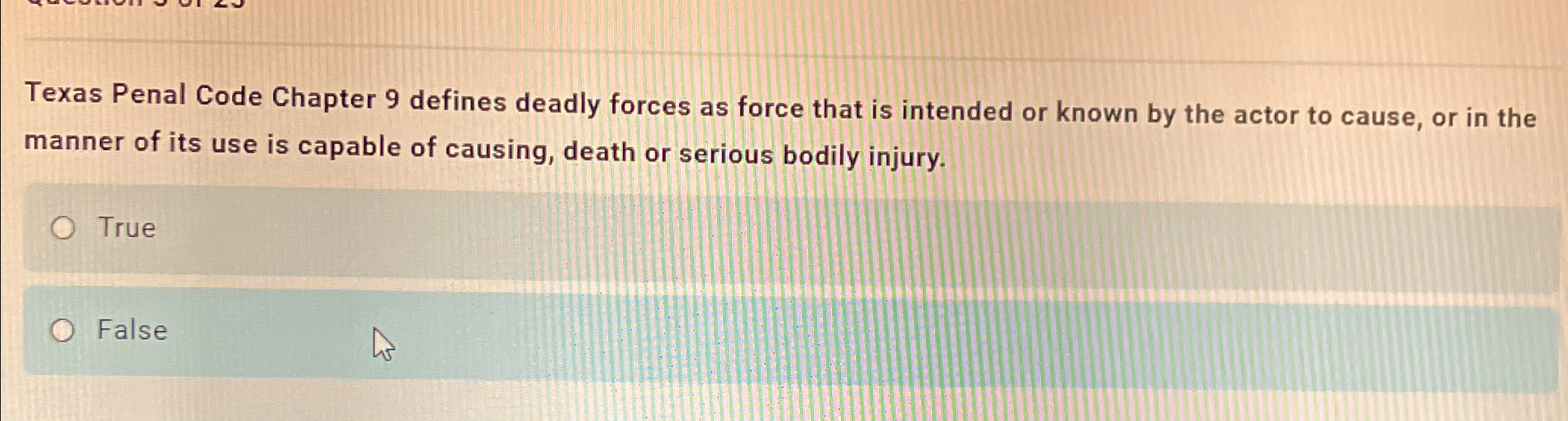 Solved Texas Penal Code Chapter 9 ﻿defines deadly forces as | Chegg.com