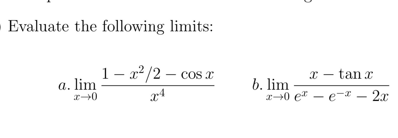 Solved Evaluate the following | Chegg.com