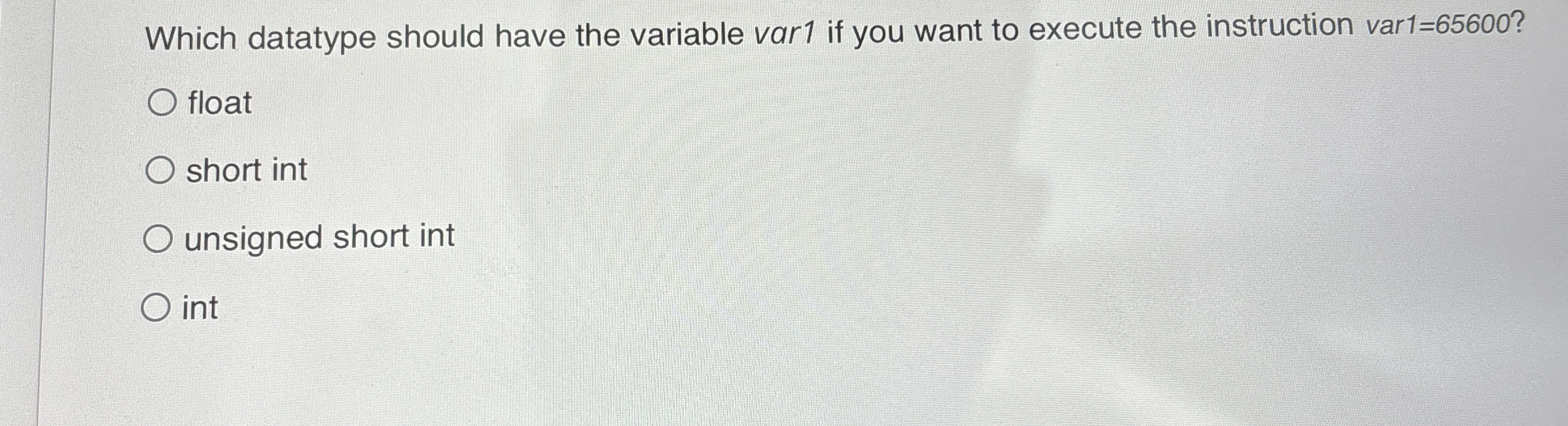 Solved Which datatype should have the variable var1 ﻿if you | Chegg.com