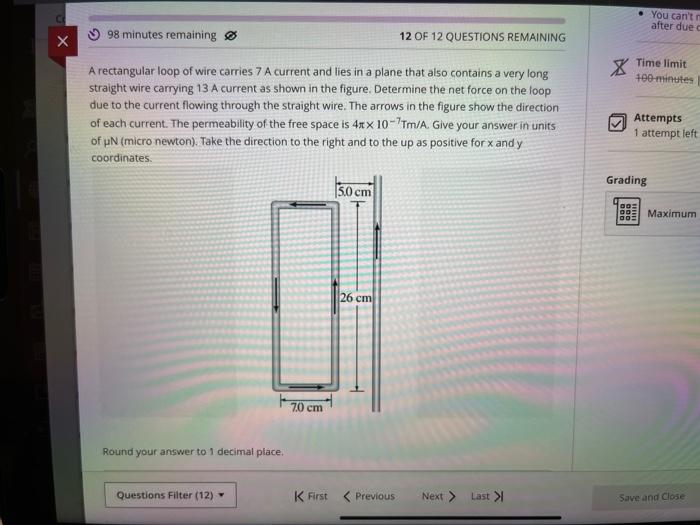 Solved 98 minutes remaining 12 OF 12 QUESTIONS REMAINING A | Chegg.com