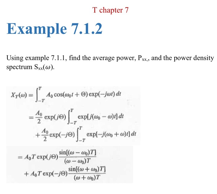 Solved T chapter 7 Example 7.1.2 Using example 7.1.1, find | Chegg.com