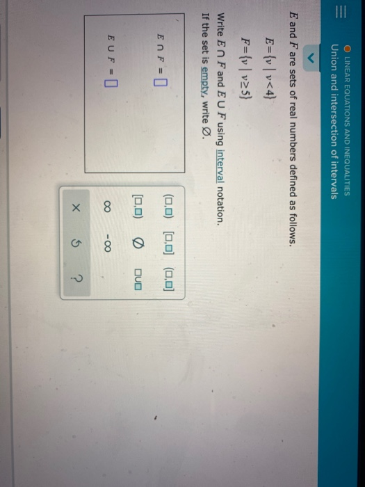 Solved O LINEAR EQUATIONS AND INEQUALITIES Union and | Chegg.com