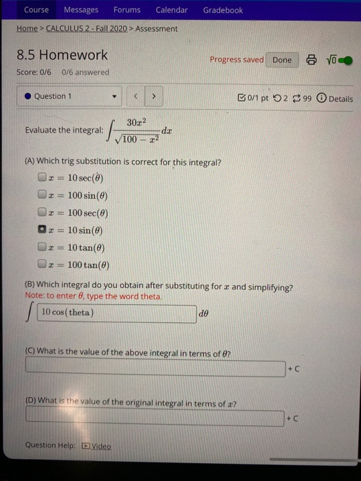 Solved Course Messages Forums Calendar Gradebook Home > | Chegg.com
