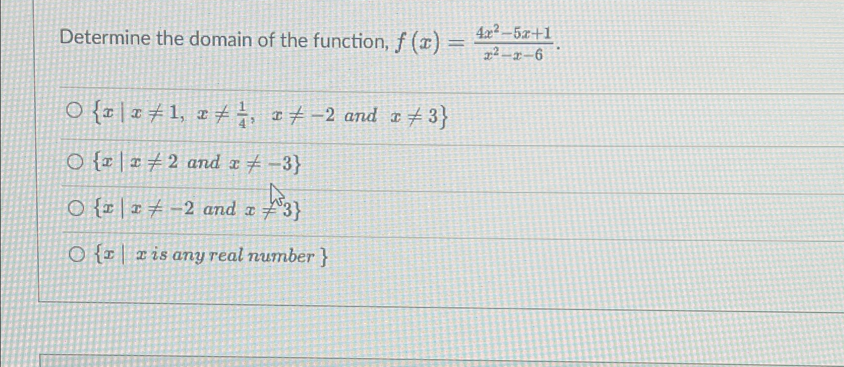 Solved Determine The Domain Of The Function