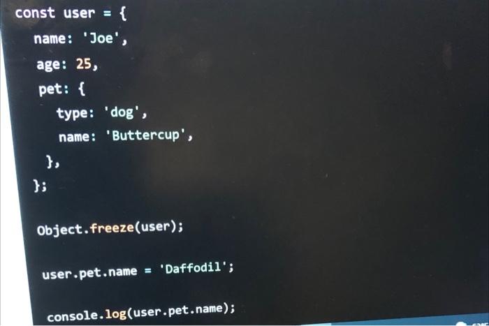 Solved Consider the following Javascript object representing | Chegg.com
