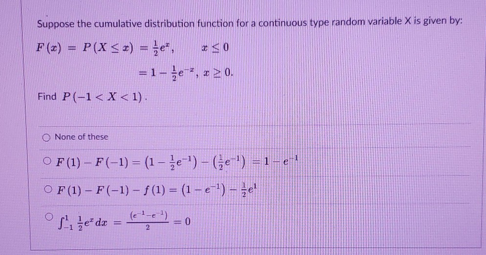 Solved Suppose The Cumulative Distribution Function For A