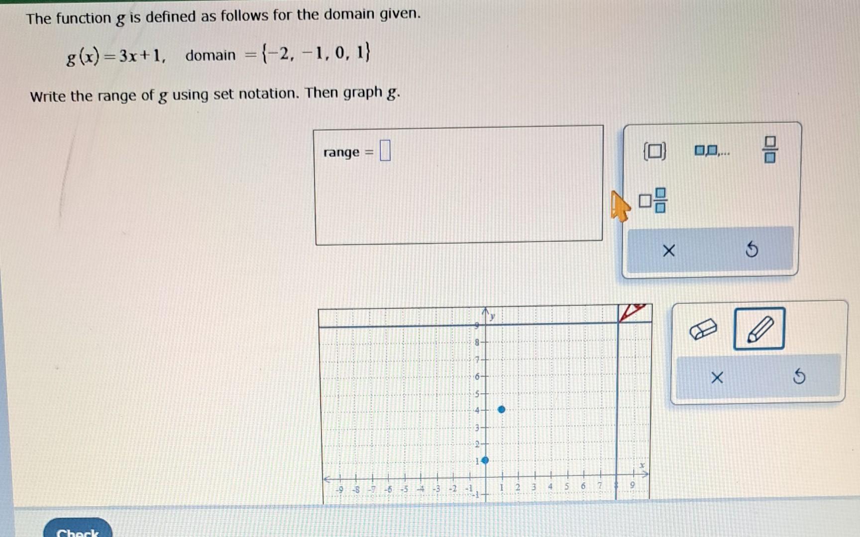 Solved The function g is defined as follows for the domain | Chegg.com