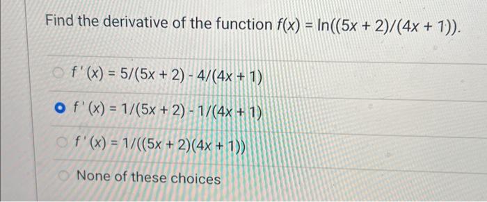Solved Find the derivative of the function | Chegg.com