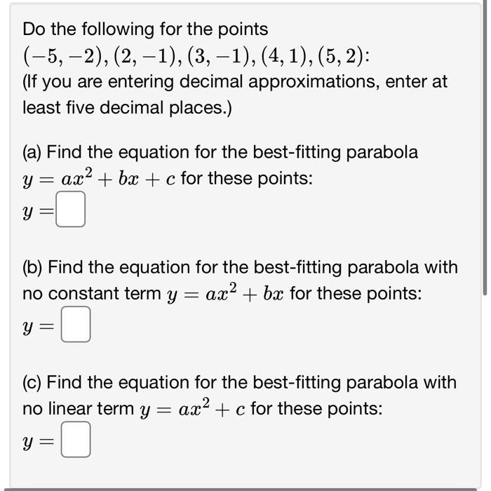 Solved Do the following for the points | Chegg.com