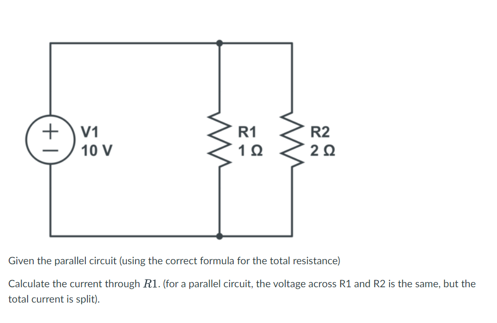 Solved Given the parallel circuit (using the correct formula | Chegg.com