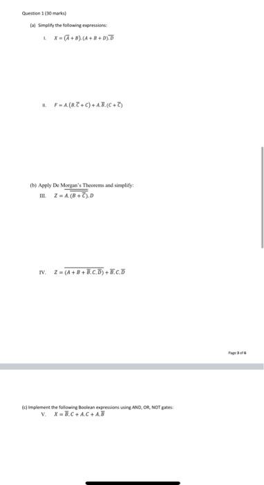 Solved (a) Simplify the tollowing expressions: 1. | Chegg.com