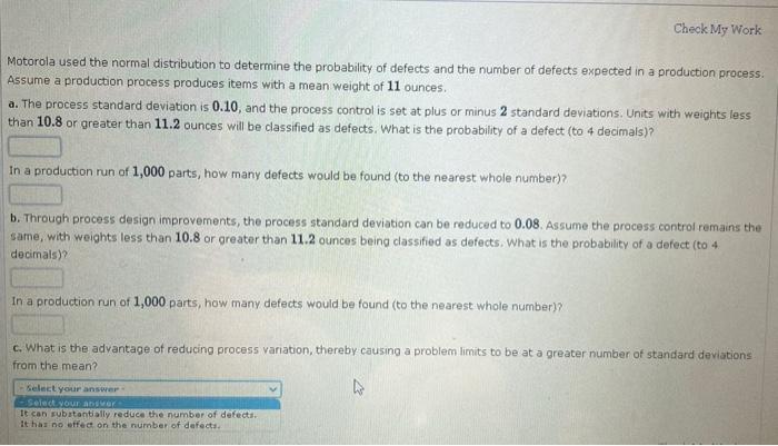 Solved Motorola used the normal distribution to determine | Chegg.com