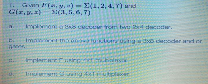 Solved Given Fx Y Z 1247 And Gxyz 