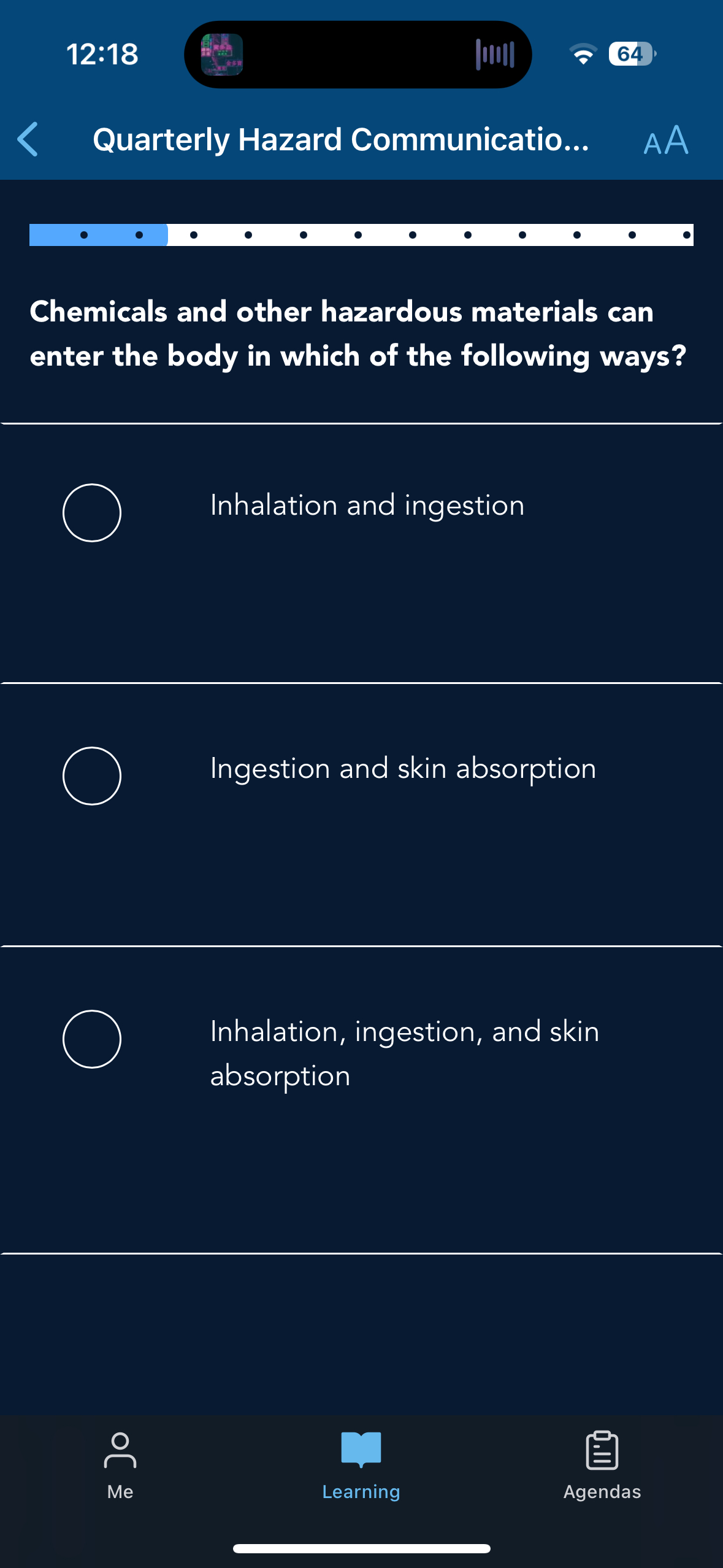 Solved 12:18|nill|64Quarterly Hazard | Chegg.com