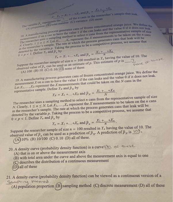 Solved 18. A manuficturing process generates cans of frozen | Chegg.com