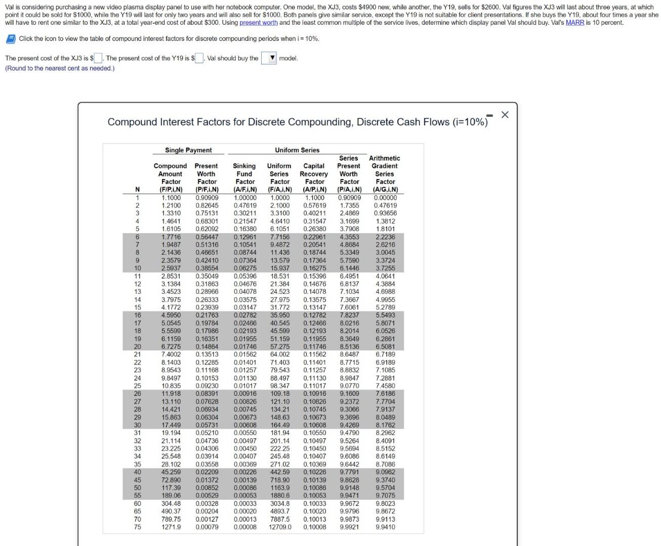 Solved Click the icon to view the table of compound interest | Chegg.com