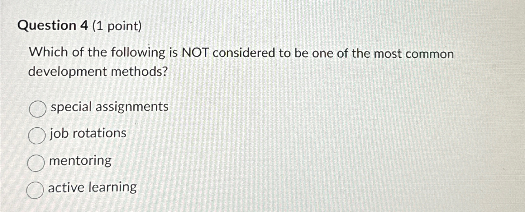 Solved Question 4 (1 ﻿point)Which of the following is NOT | Chegg.com