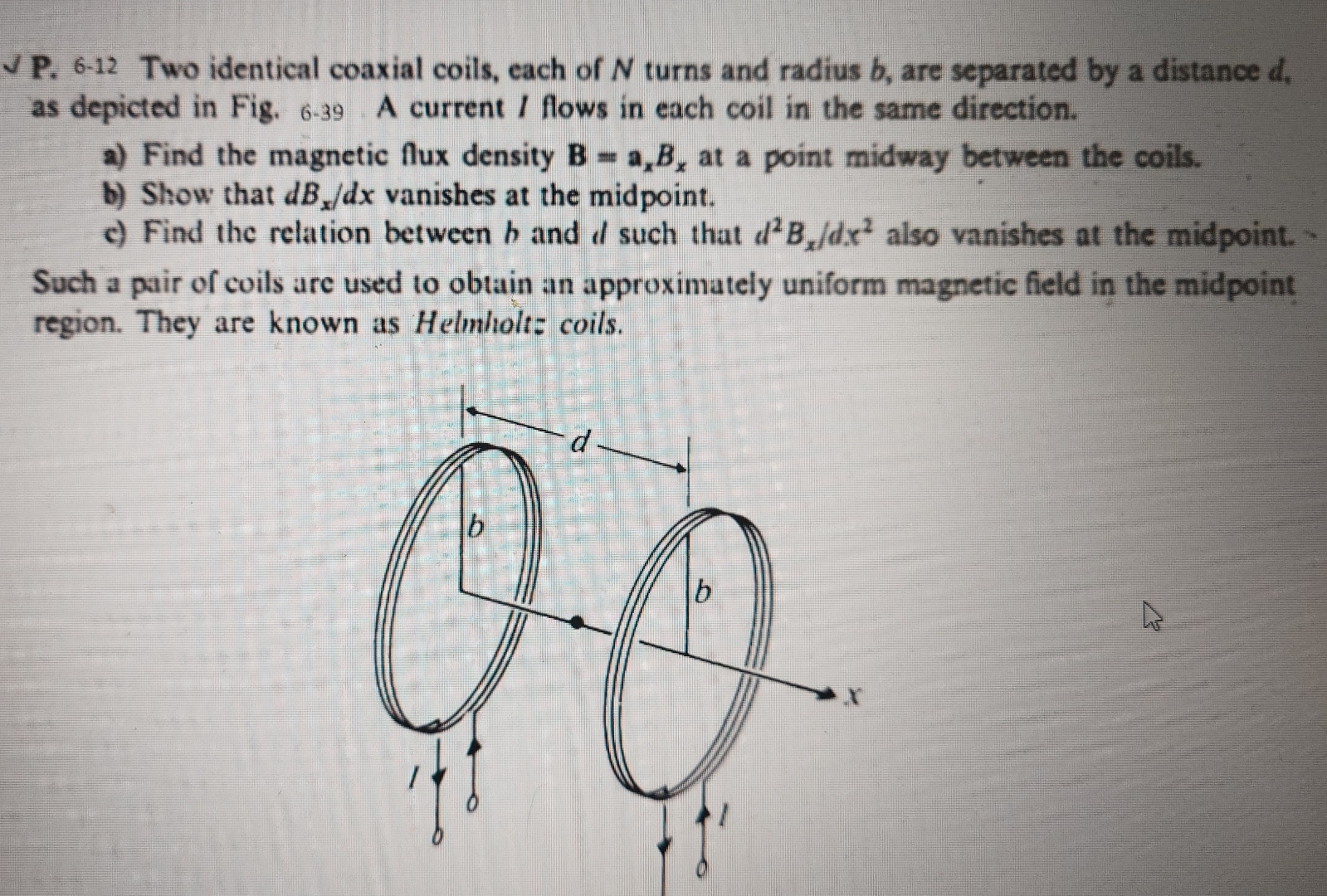 Solved P. 6-12. ﻿Two identical coaxial coils, each of N | Chegg.com