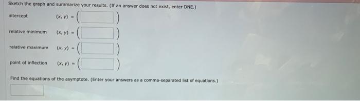 Solved intercept (x,y)= relative minimum (x,y)= relative | Chegg.com